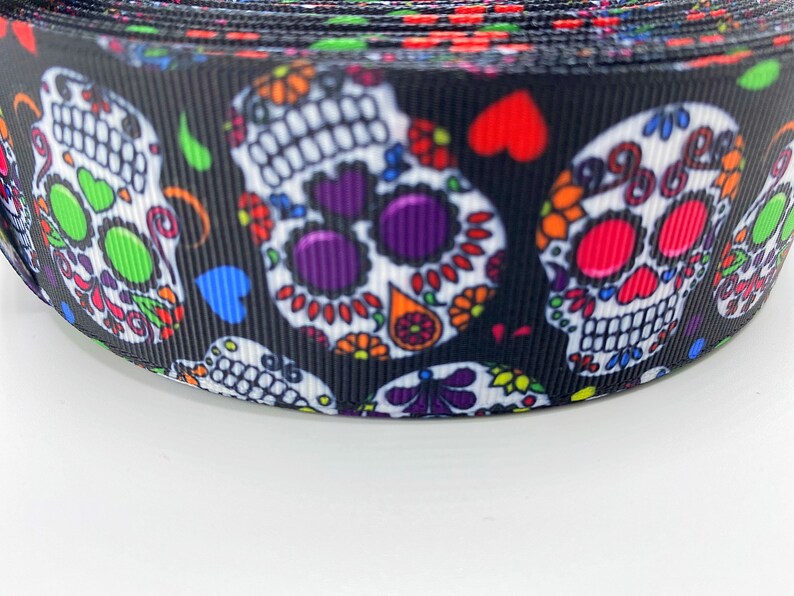 Sugar Skull Ribbon Halloween Ribbon Day of the Dead Skull - Etsy UK