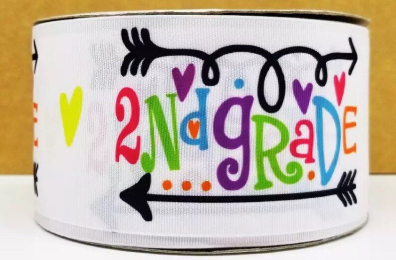 Back to School Ribbon 2nd Grade Ribbon Wide Grosgrain | Etsy