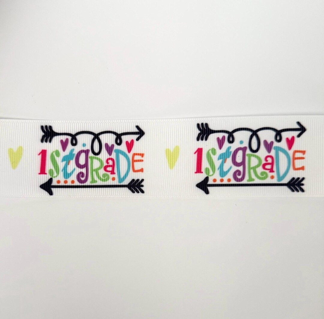 Back to School Ribbon, 1st Grade Ribbon, Wide Grosgrain Ribbon, School ...