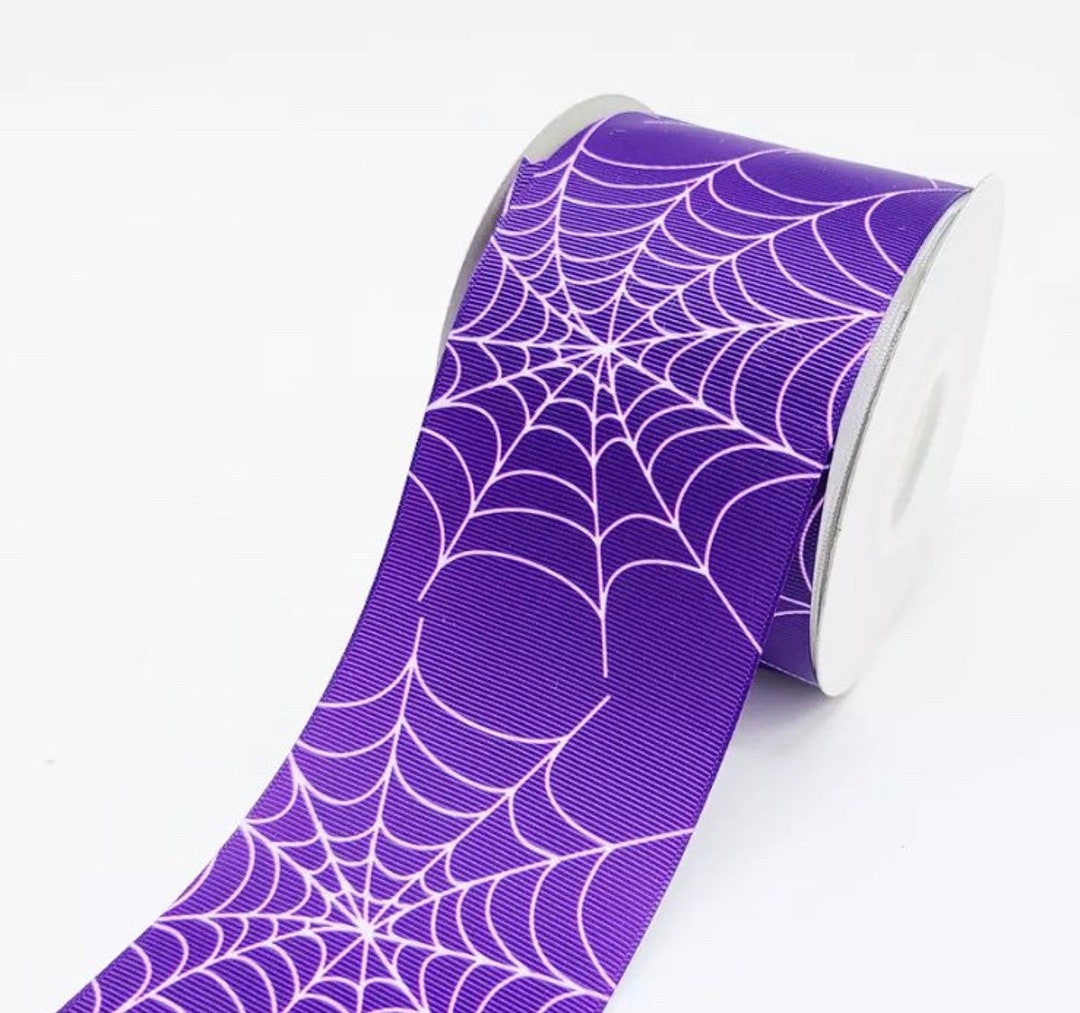 Spider Web Ribbon, Halloween Ribbon, Wide Grosgrain Ribbon, Halloween ...