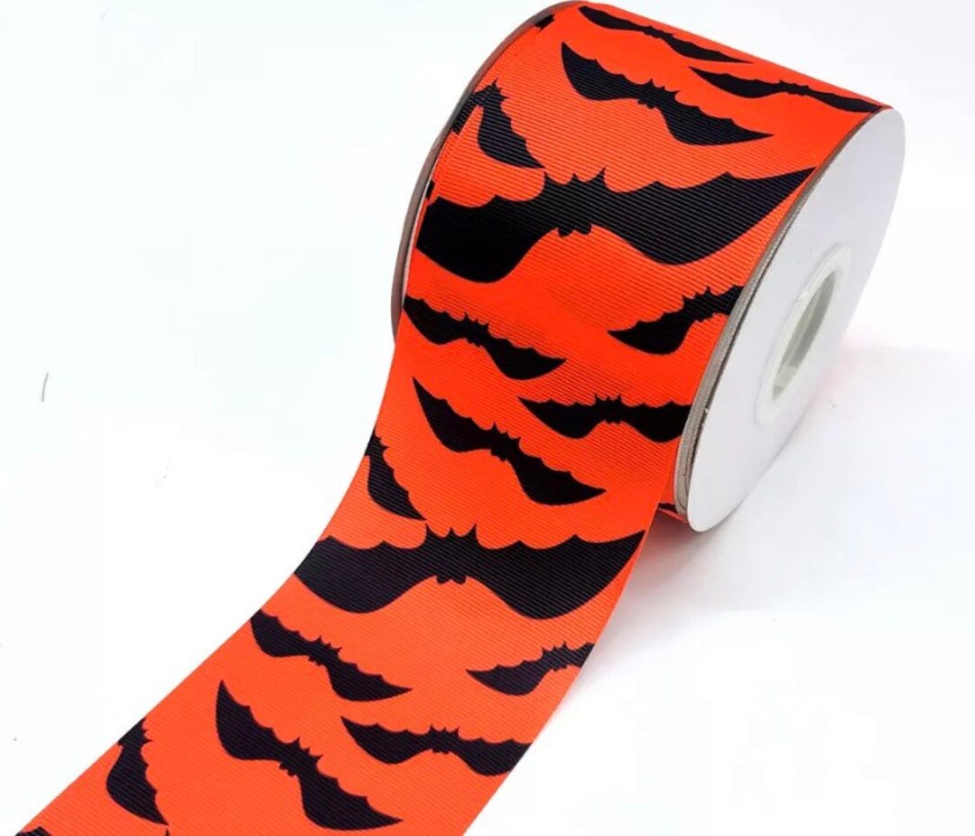Halloween Ribbon, Bat Ribbon, Grosgrain Ribbon, Halloween Bats ...