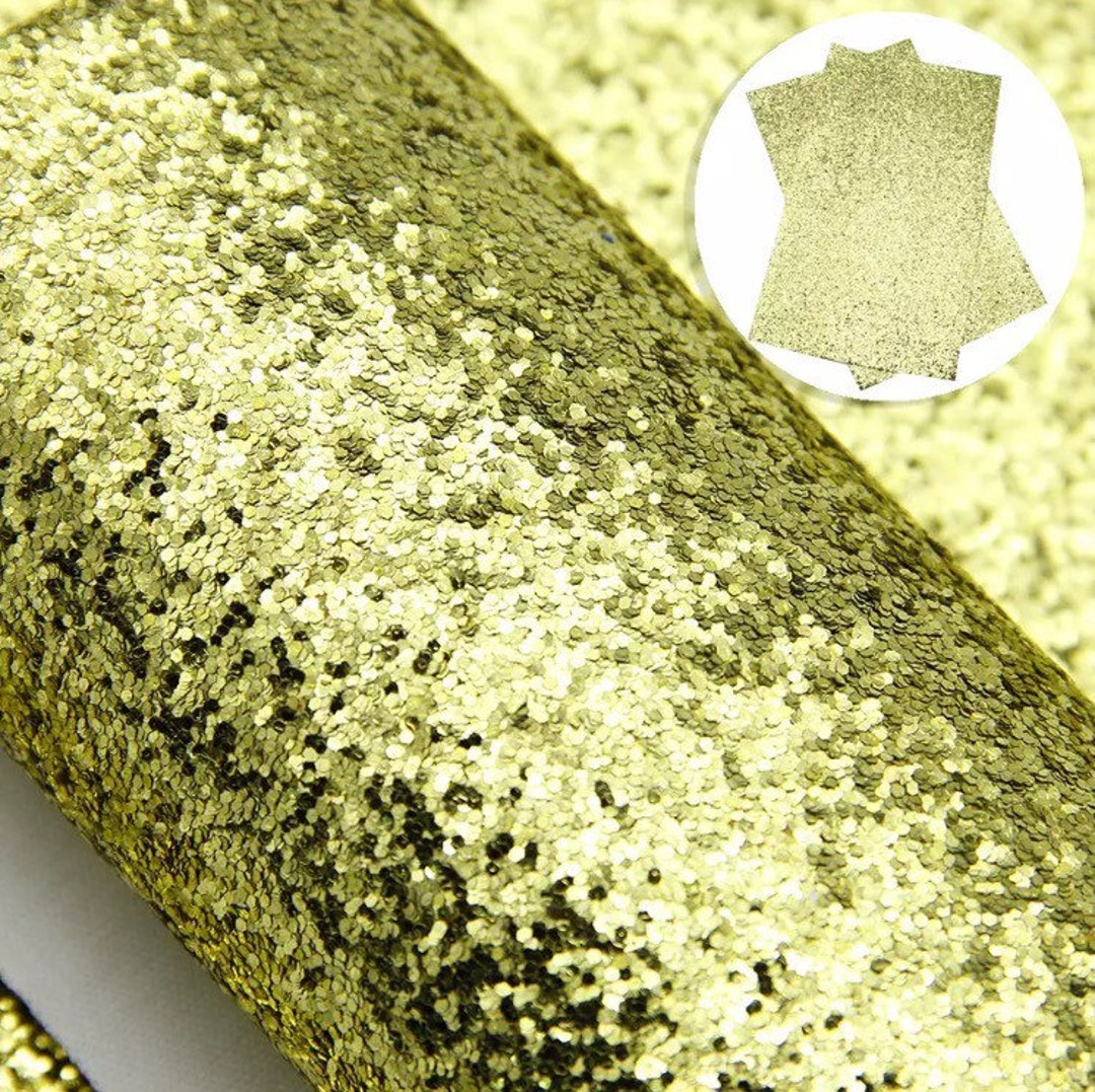 Gold Glitter Fabric Sheet, Gold Fabric Sheet, Chunky Glitter Fabric ...