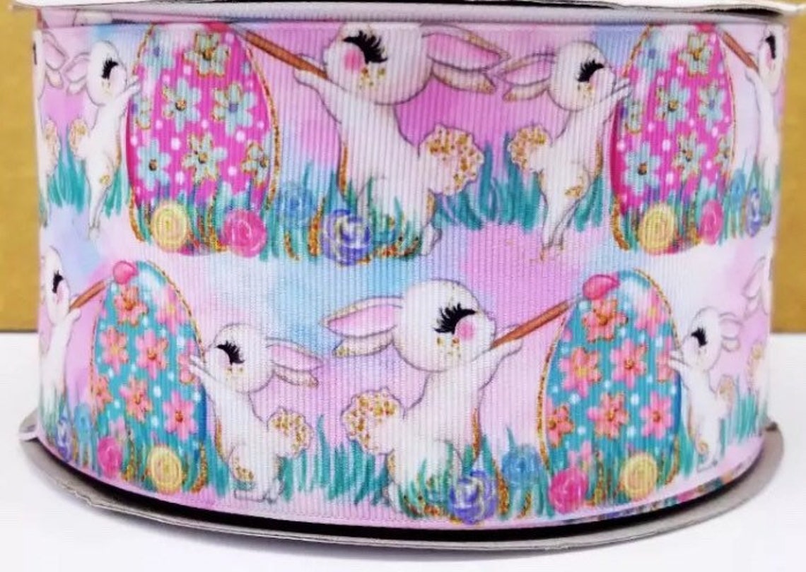 Easter Ribbon Easter Bunny Ribbon 3 Inch Grosgrain Ribbon | Etsy