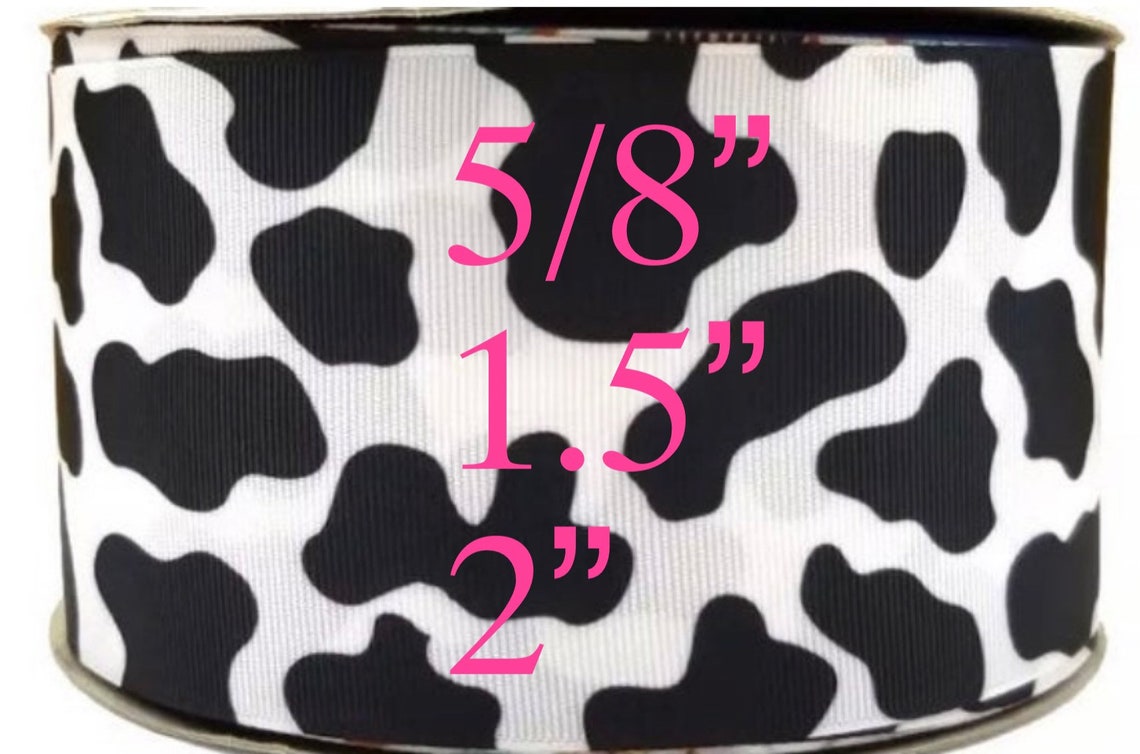 Cow Print Ribbon Wide Cow Ribbon Hair Bows Grosgrain - Etsy