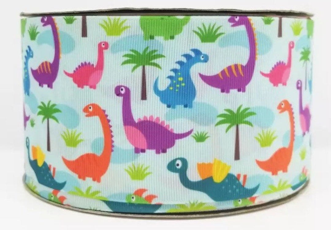 Dinosaur Ribbon, 1.5 Inch Grosgrain Ribbon, Hair Bow Making, Wide ...