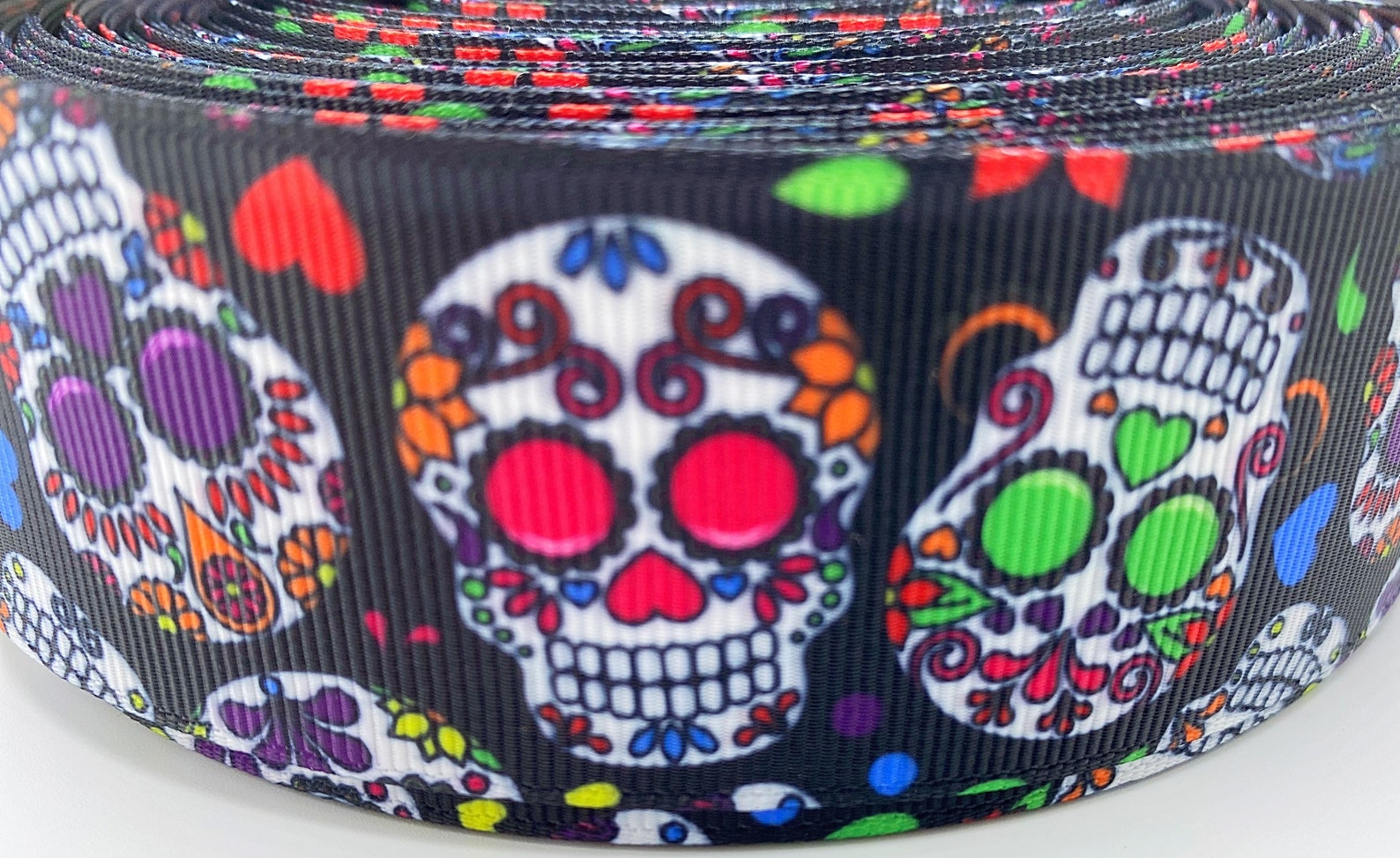 Sugar Skull Ribbon Halloween Ribbon Day of the Dead Skull - Etsy
