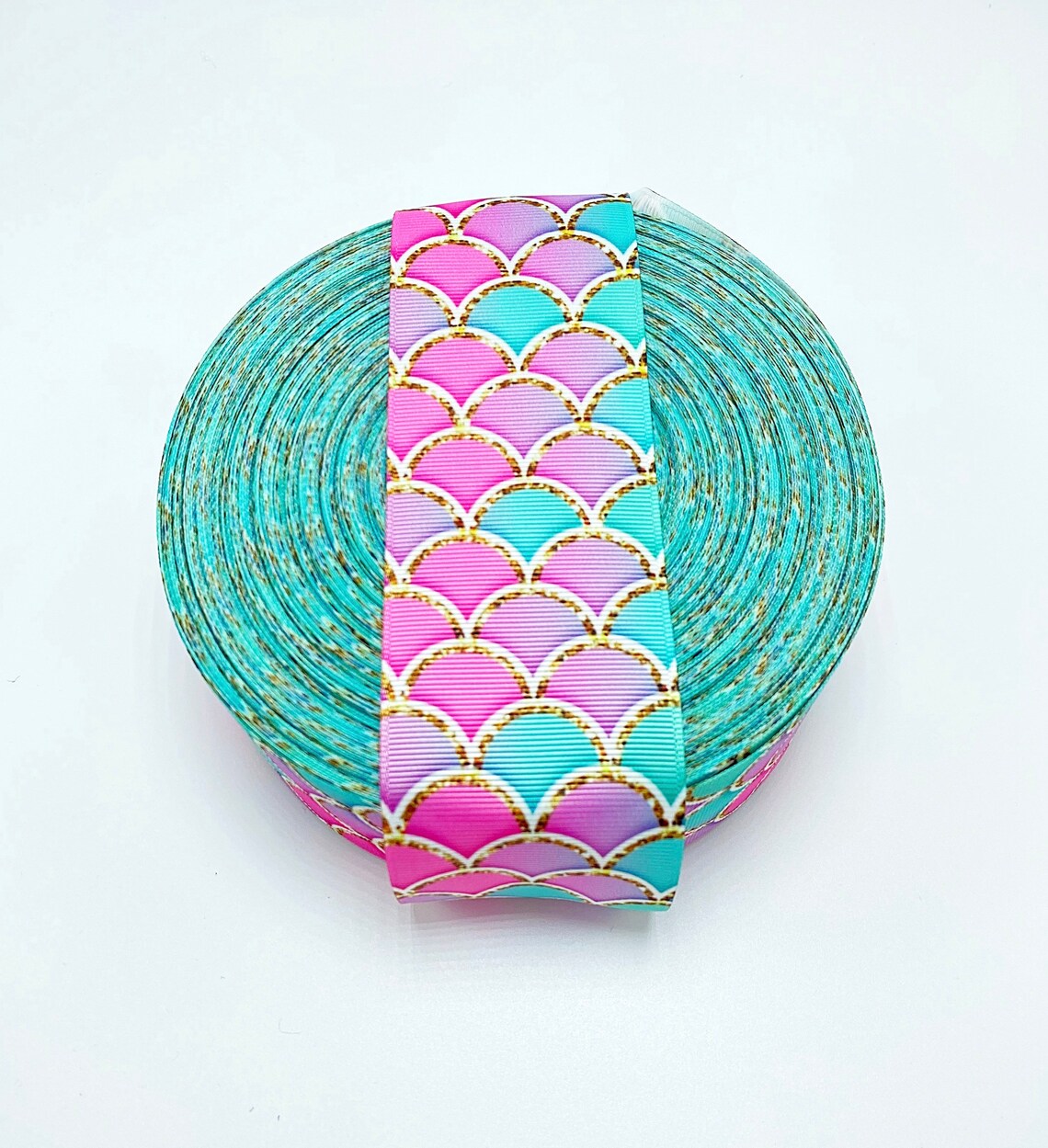 Mermaid Ribbon Wide Grosgrain Ribbon Mermaid Scales Ribbon - Etsy