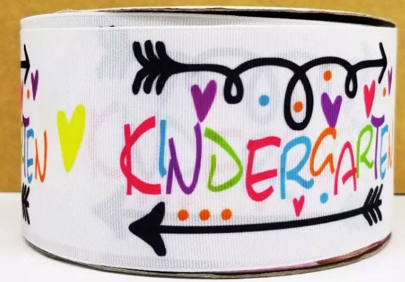 Kindergarten ribbon School ribbon Grosgrain ribbon School | Etsy