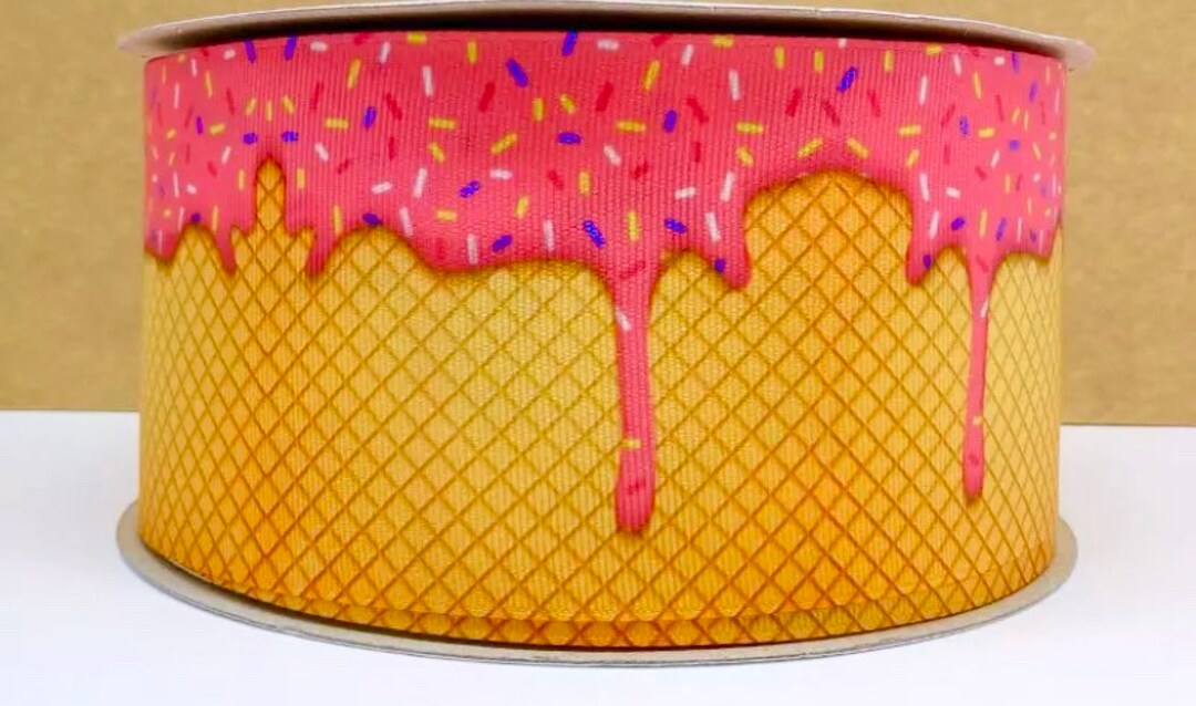 Ice Cream Ribbon, Sprinkles Ribbon, Wide Ice Cream Ribbon, Grosgrain ...