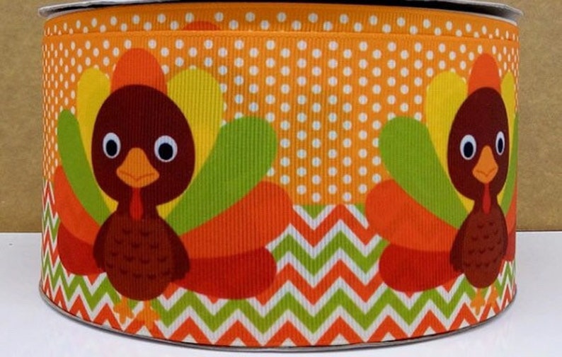 Thanksgiving Ribbon Turkey Ribbon Wide Grosgrain Ribbon - Etsy