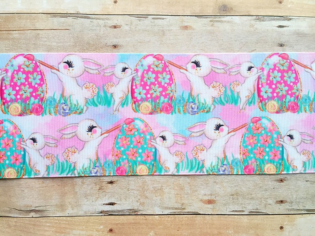 Easter Ribbon, Easter Bunny Ribbon, 3 Inch Grosgrain Ribbon, Bunny ...