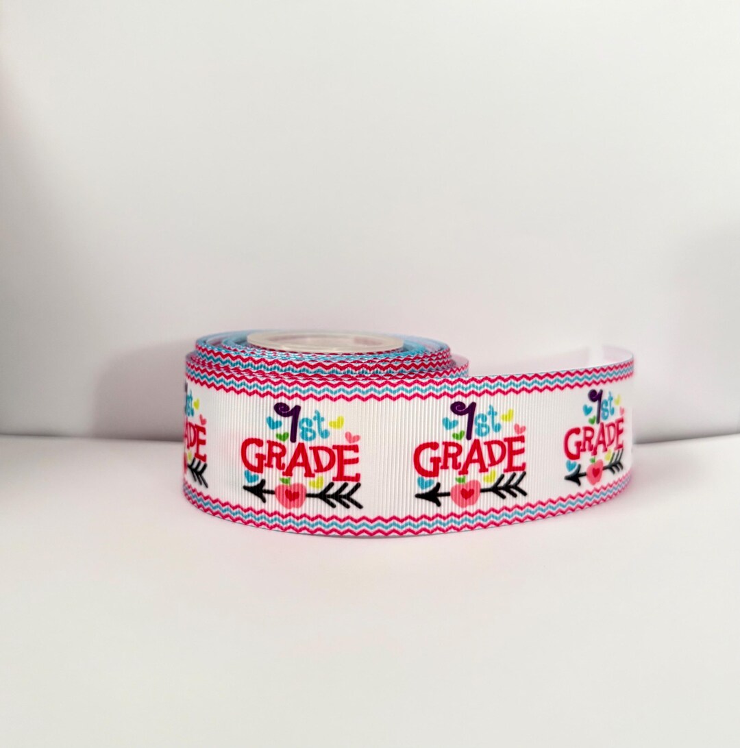 1st grade ribbon, School ribbon, Grosgrain ribbon, School hair bows ...