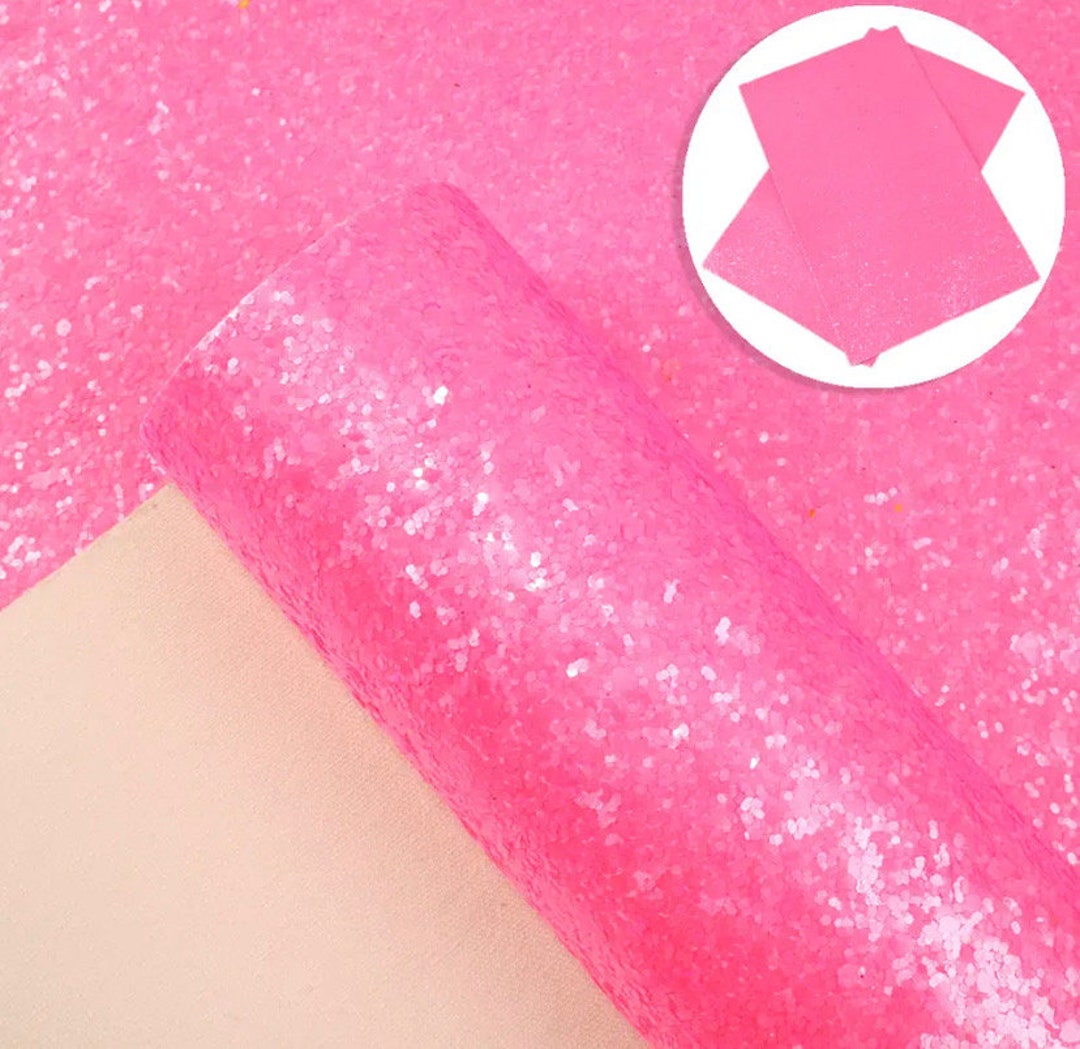 Pink Glitter Fabric Sheet, Pink Fabric Sheet, Chunky Glitter Canvas ...
