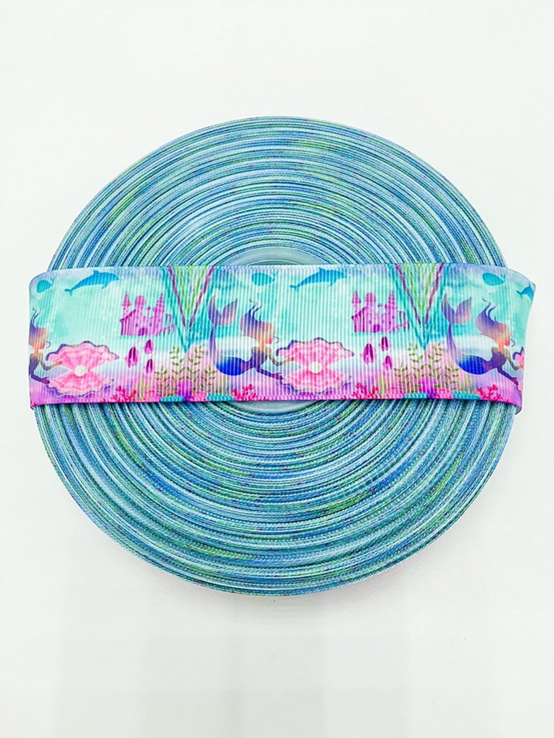Mermaid Grosgrain Ribbon: 1.5" Wide, Under the Sea Craft Ribbon - Etsy