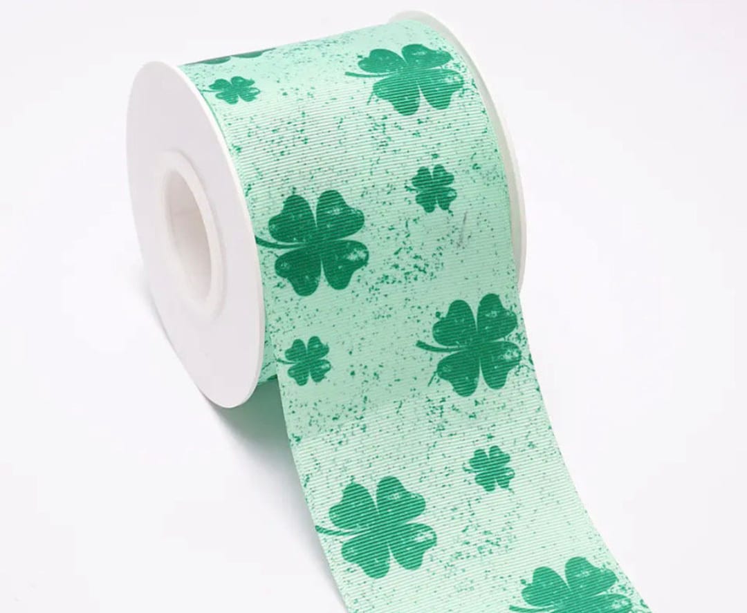 Shamrock Ribbon, St Patricks Day Ribbon, Grosgrain Ribbon, St Pattys ...