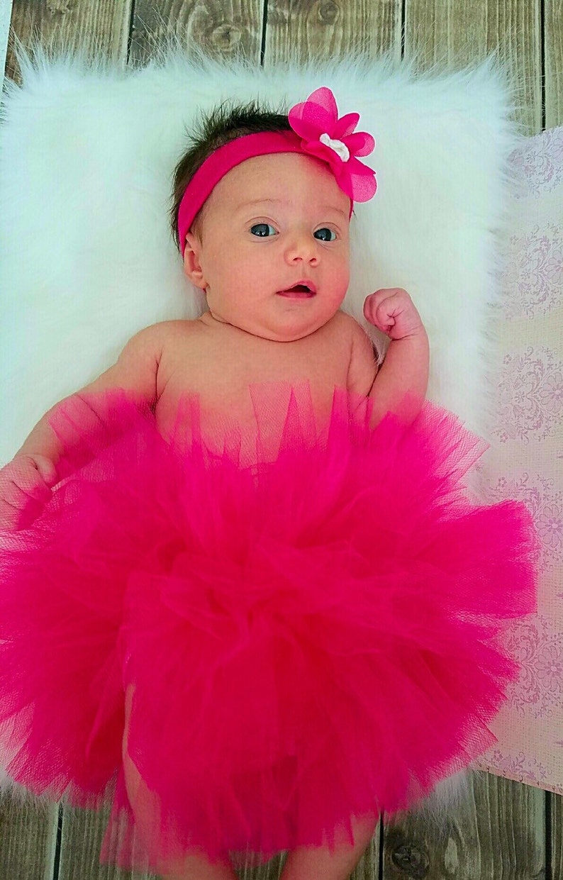Pink newborn tutu baby tutu pink hot pink tutu baby girl | Etsy