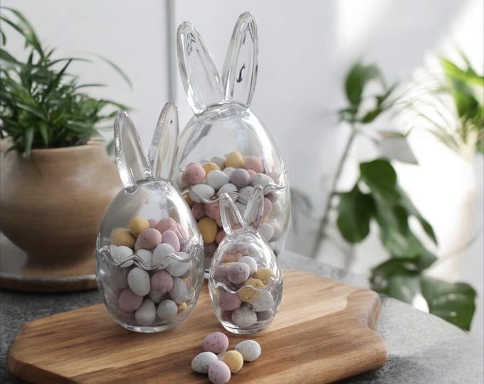 Bunny Ears Glass Jar-easter Gift - Easter Rabbit Chocolate Candy Sweets ...
