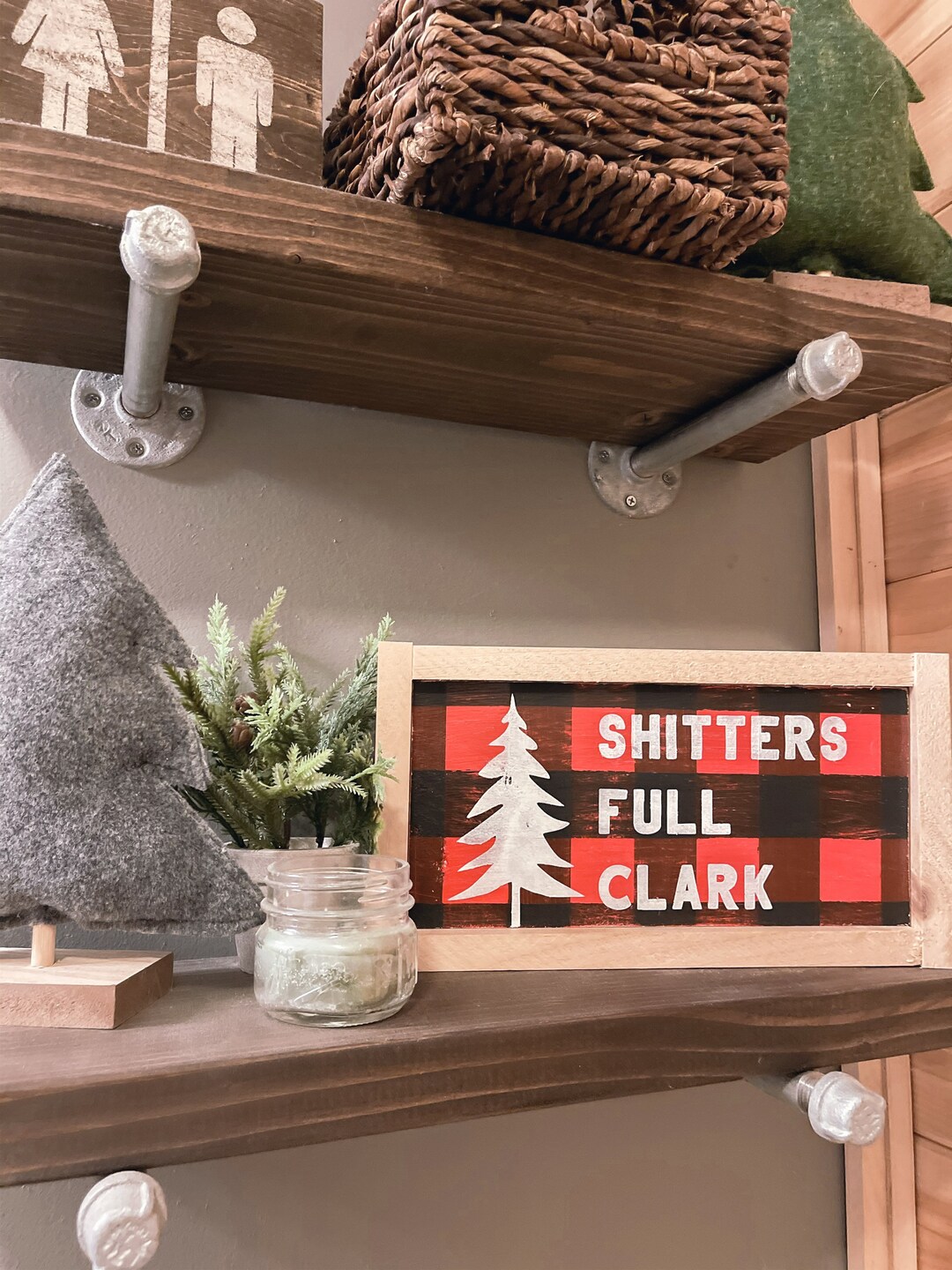 Shitters Full Sign | Buffalo Plaid Sign | National Lampoons | Christmas ...