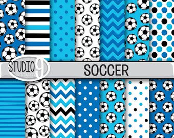 Soccer Digital Paper Soccer Scrapbook Papers Football Field | Etsy