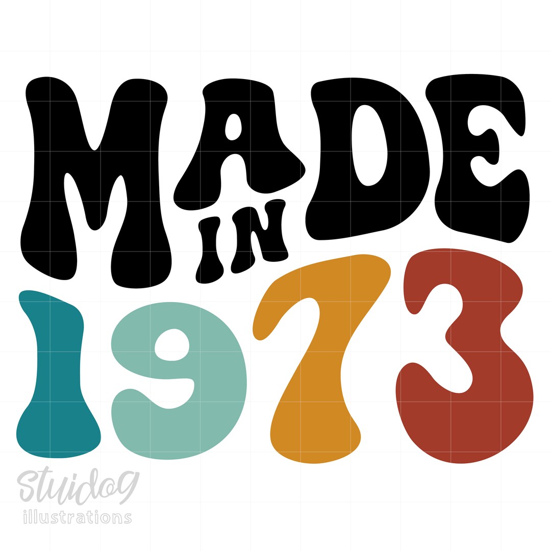 Made in 1973 Svg, 1973 Birthday Svg Shirt Svg, Born in 1973 Svg, 1973 ...