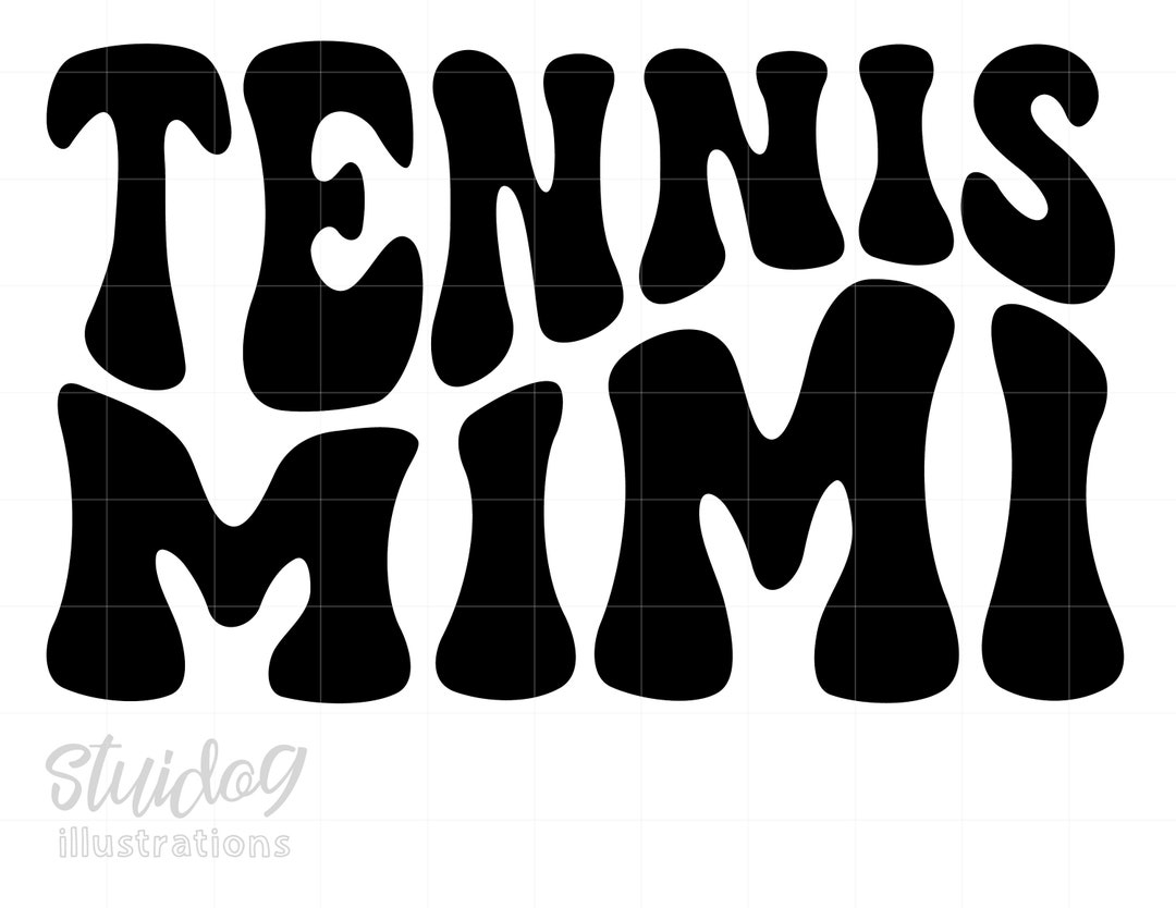 Tennis Mimi Svg, Wavy Text Tennis Mimi Shirt Svg Png Download, Tennis ...
