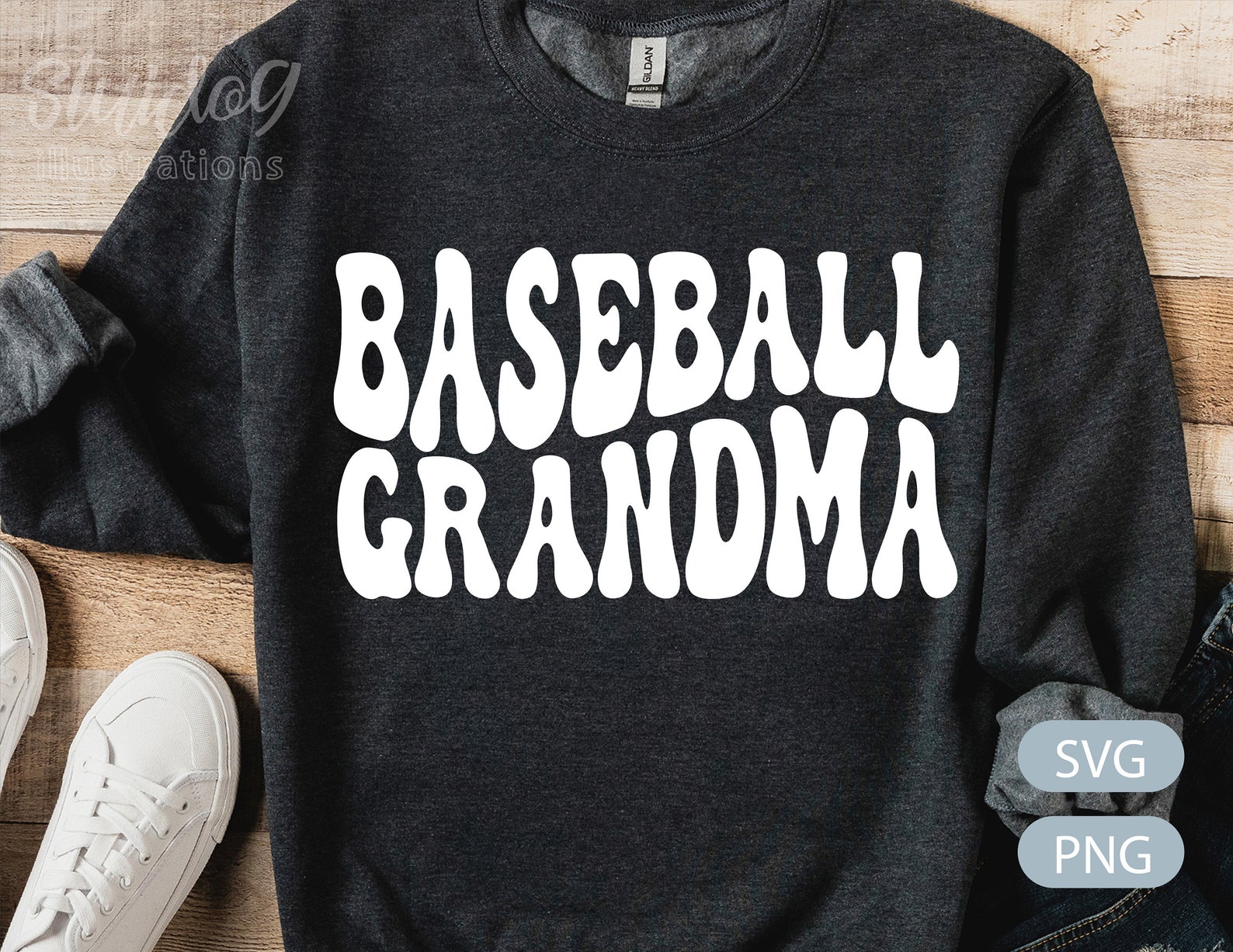 Baseball Grandma Svg Wavy Text Baseball Grandma Shirt Svg - Etsy