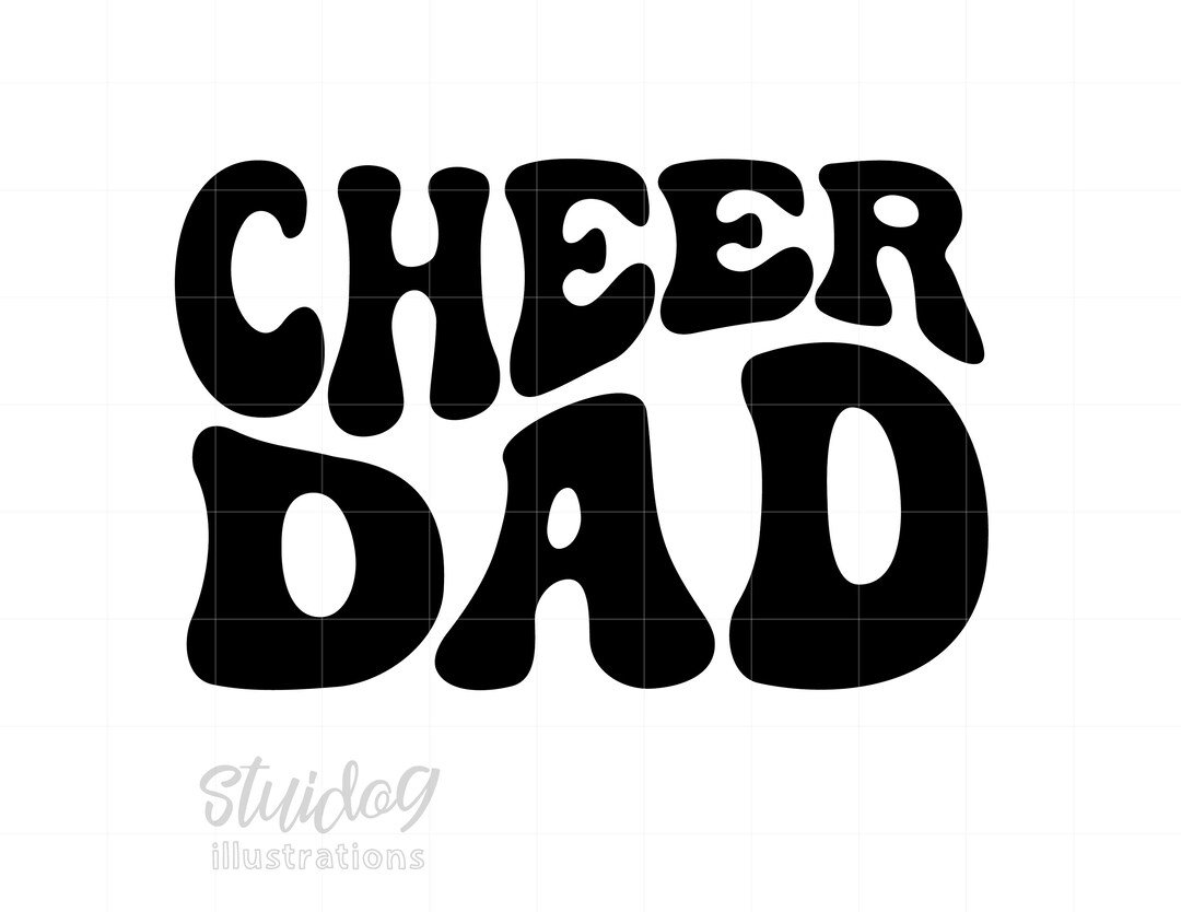 Cheer Dad Svg, Wavy Text Cheer Dad Shirt Svg, Cheerleading Father Svg ...