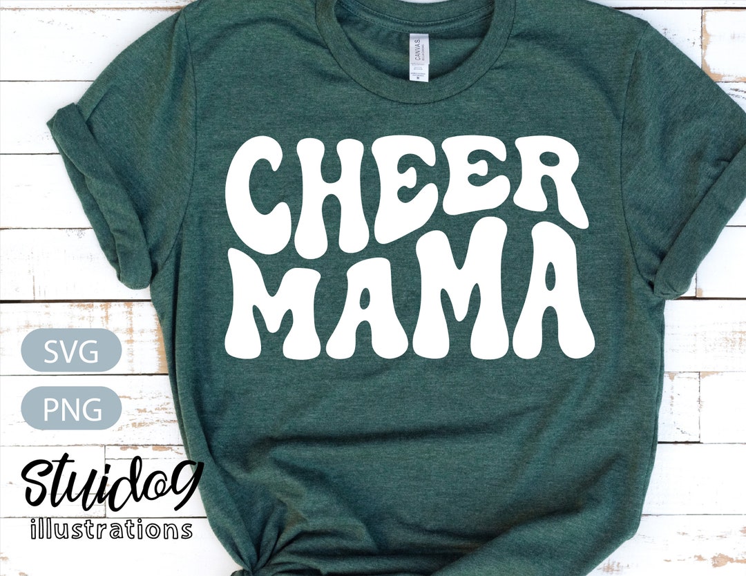Cheer Mom Svg Wavy Cheer Mama Shirt Svg Cheerleader Mom Shirt Svg ...