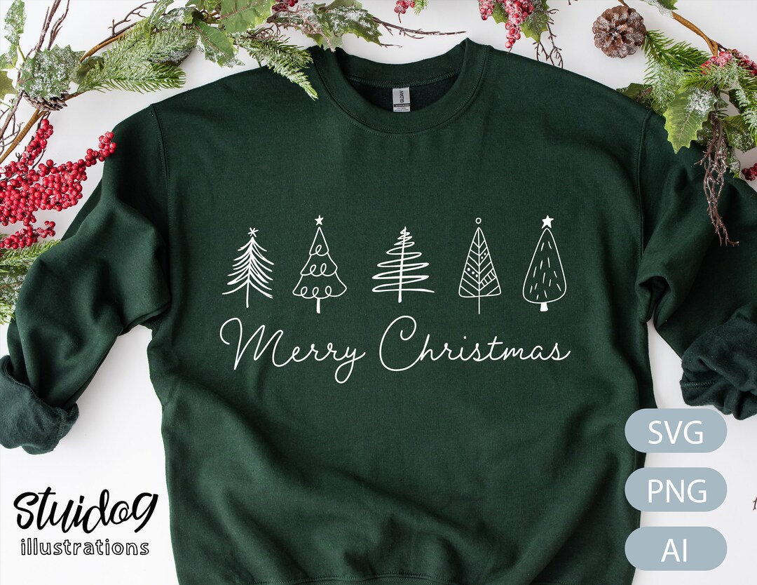 Merry Christmas Svg Christmas Trees Svg Svg Png Instant Download ...