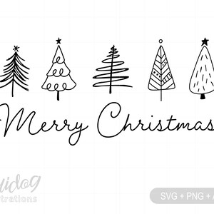 Merry Christmas Svg Christmas Trees Svg Svg Png Instant Download ...