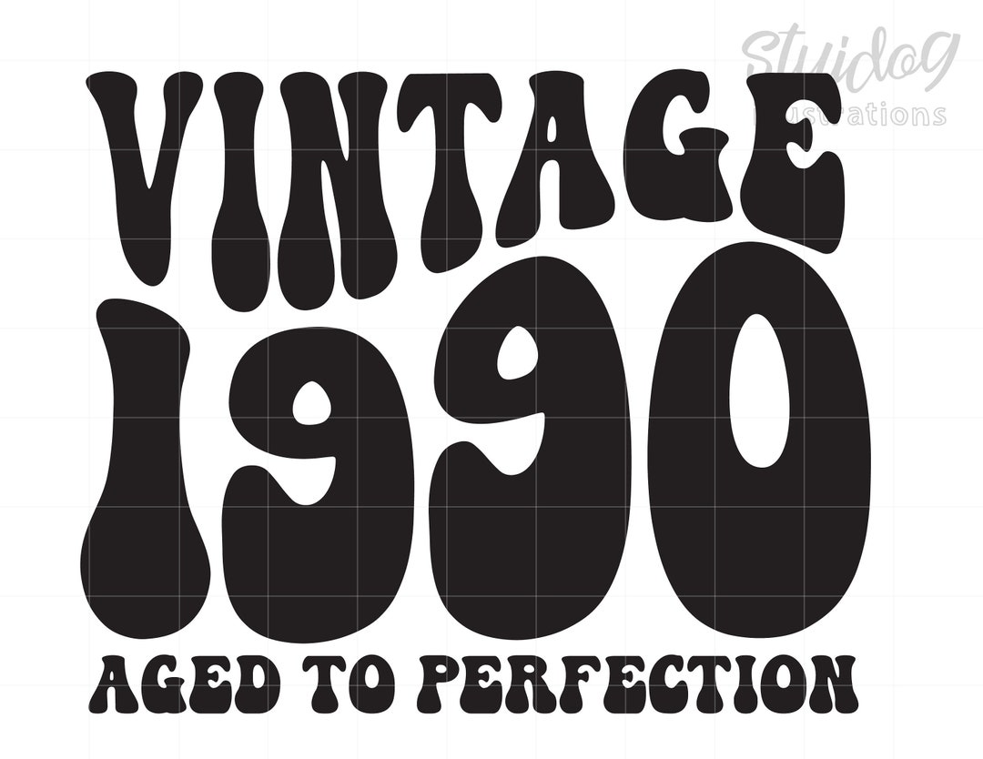 1990 Birthday Svg Download, Born in 1990 Svg, Vintage 1990 Shirt Art ...