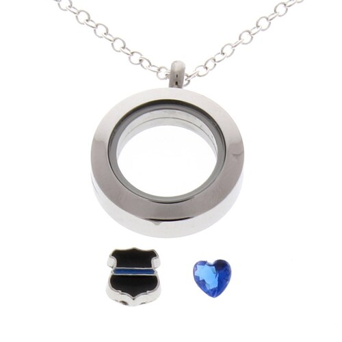 Police Officer Floating Locket Necklace Gift for Female - Etsy