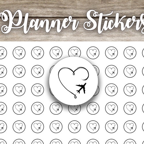154 Heart Airplane Stickers Travel Stickers Vacation - Etsy