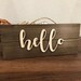 Hello sign hello door sign wood sign wood wall sign hello | Etsy