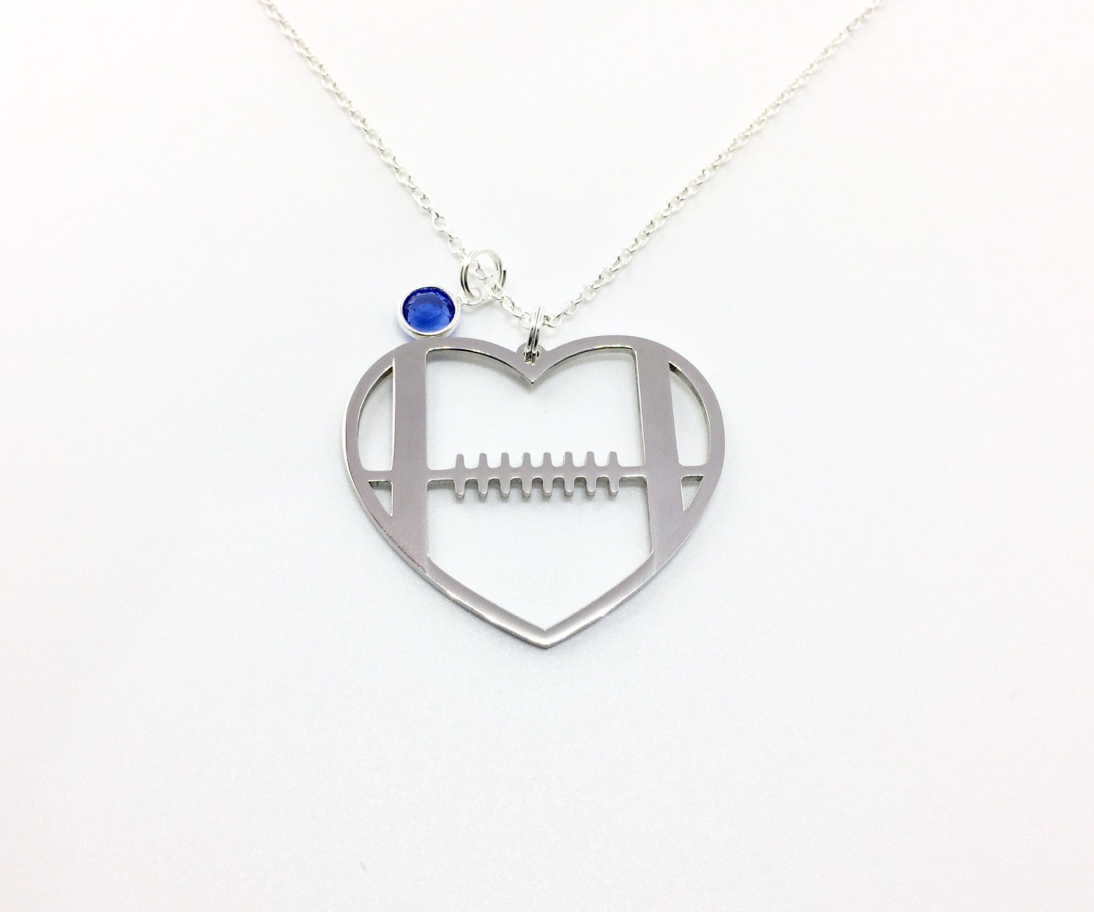 Heart Football Necklace, Football Necklace, Football Jewlery, Football ...