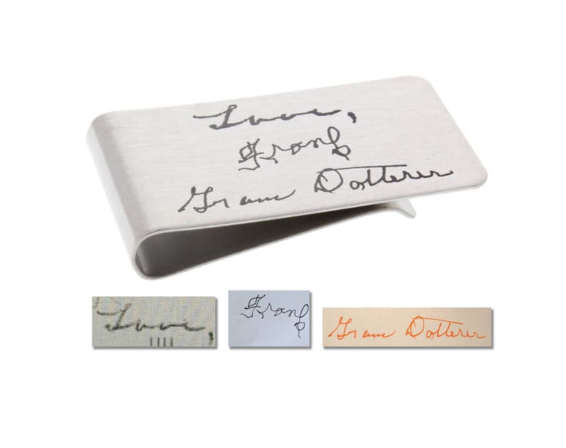 Money Clip, Handwriting Engraved, Memorial Gift, Fathers Day, Gifts for ...