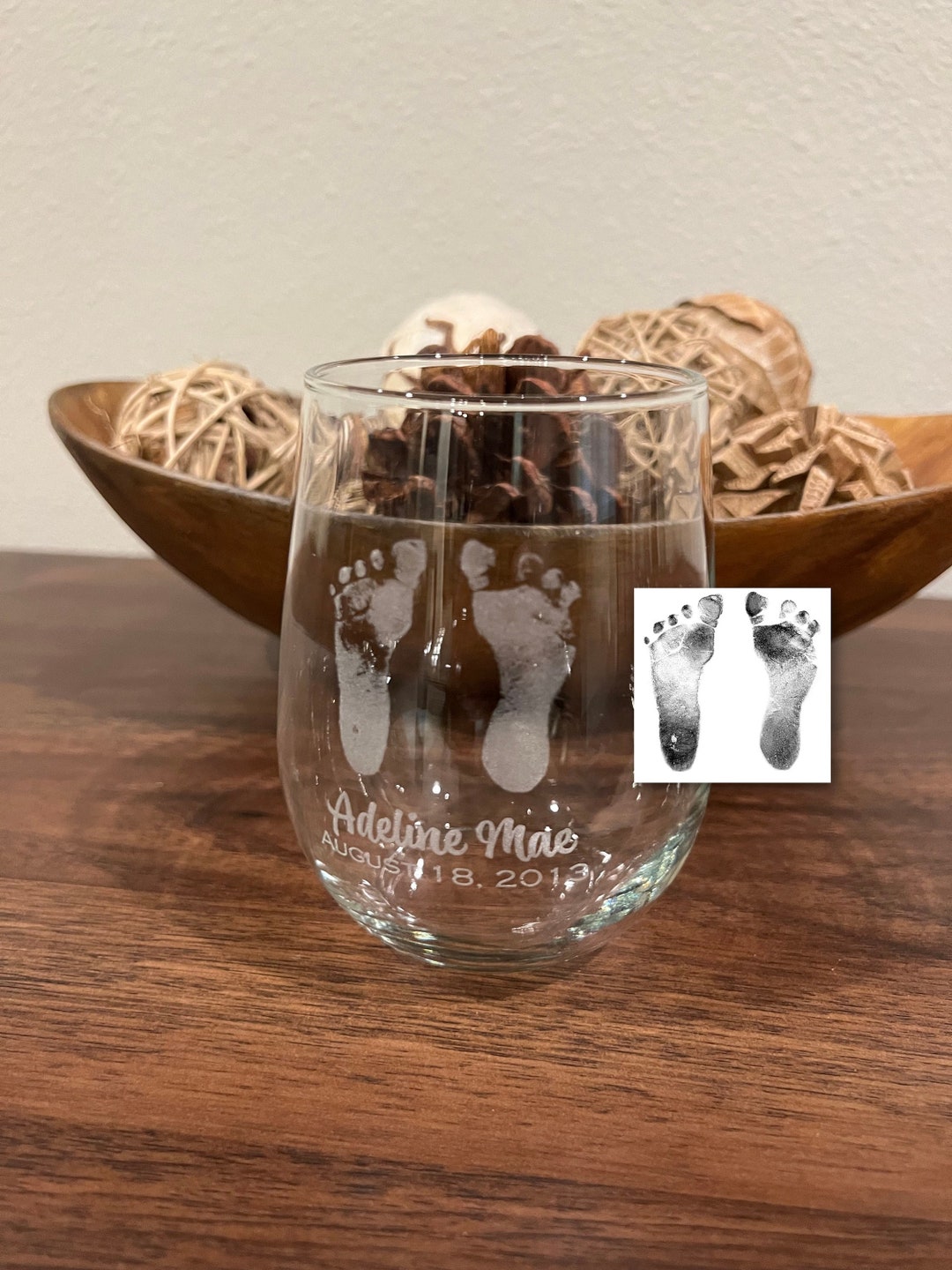 Baby Footprints Wine Glass, Gifts for Mom, Mothers Day Gifts ...