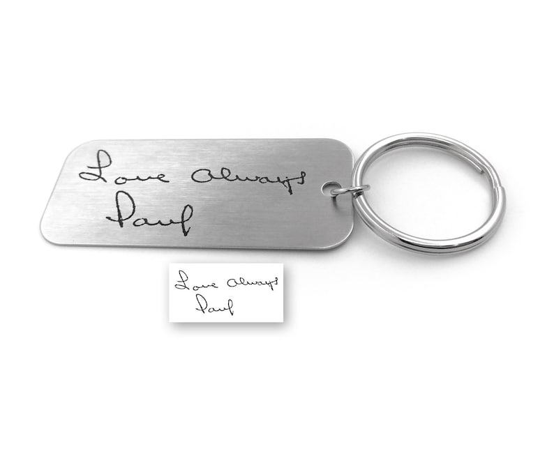 Handwriting Keychain Signature Gifts Memorial Gift | Etsy