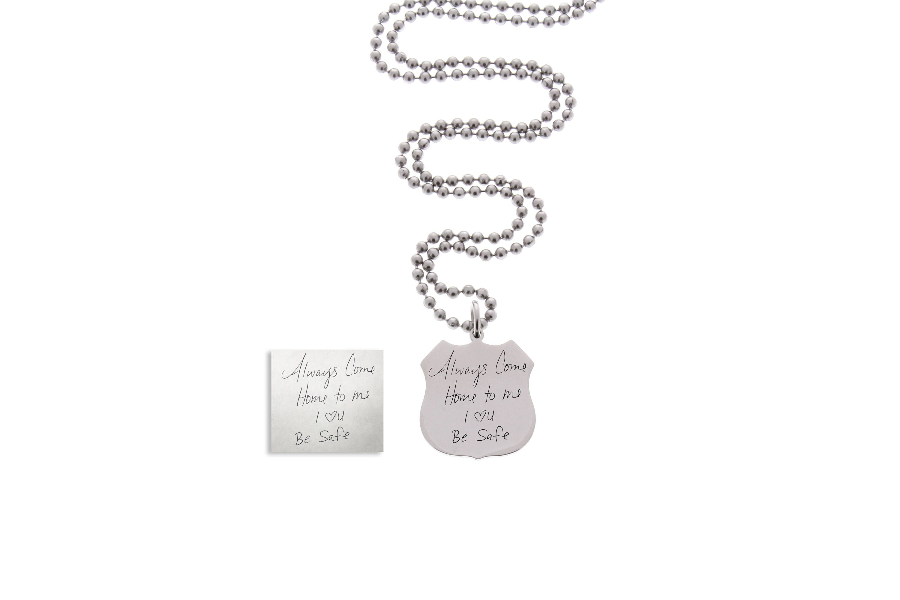 Custom Police Necklace Custom Handwriting Necklace Police | Etsy