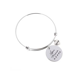 Handwriting Bracelet, Handwriting Engraved, Mothers Day, Bangle, Custom ...