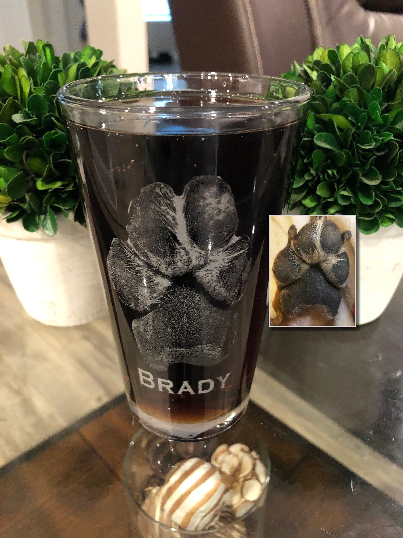 Actual Paw Print, Paw Prints Glass, Beer Glass, Pint Glass, Custom Beer ...
