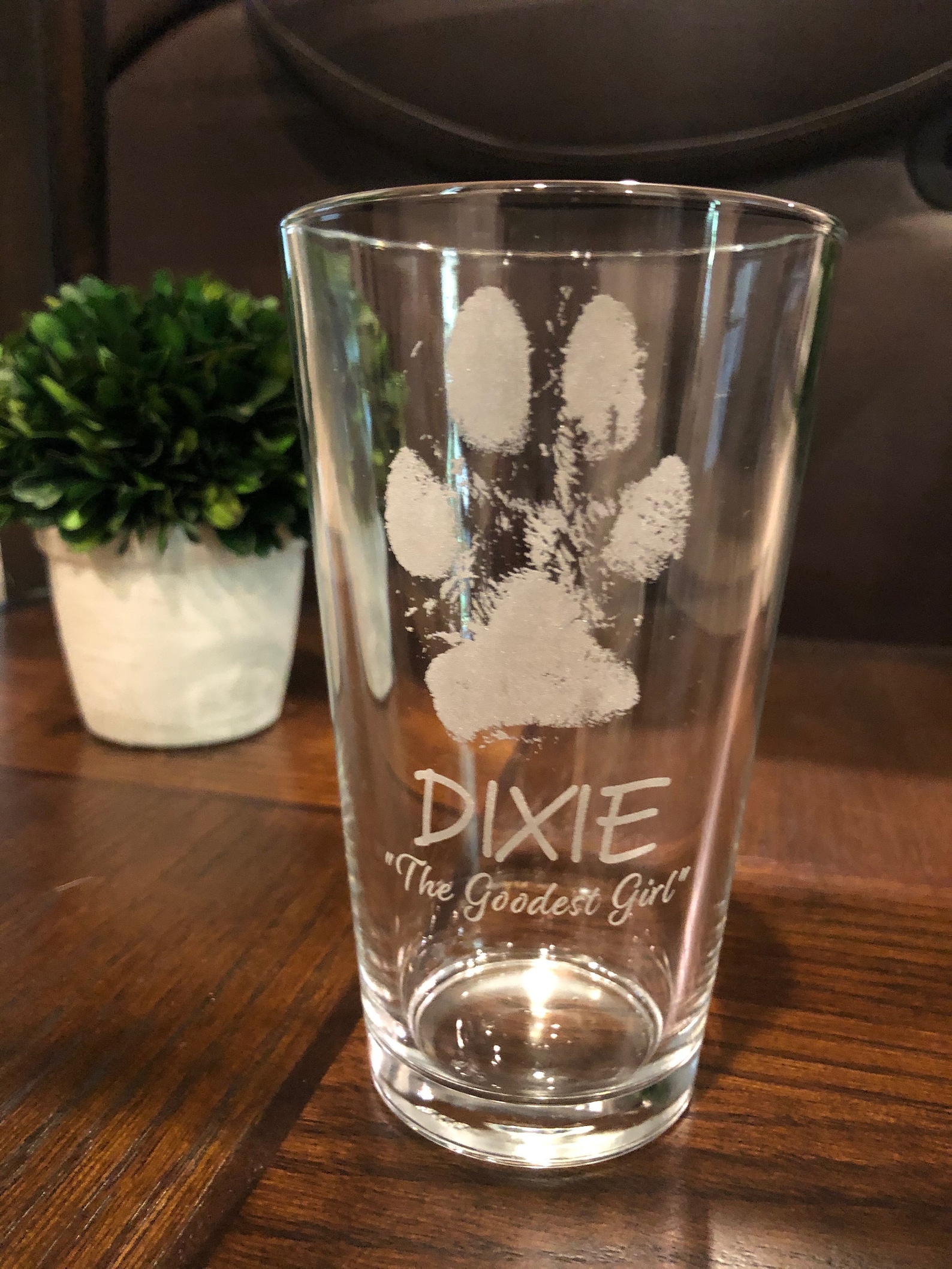 Actual Paw Print, Paw Prints Glass, Beer Glass, Pint Glass, Custom Beer ...