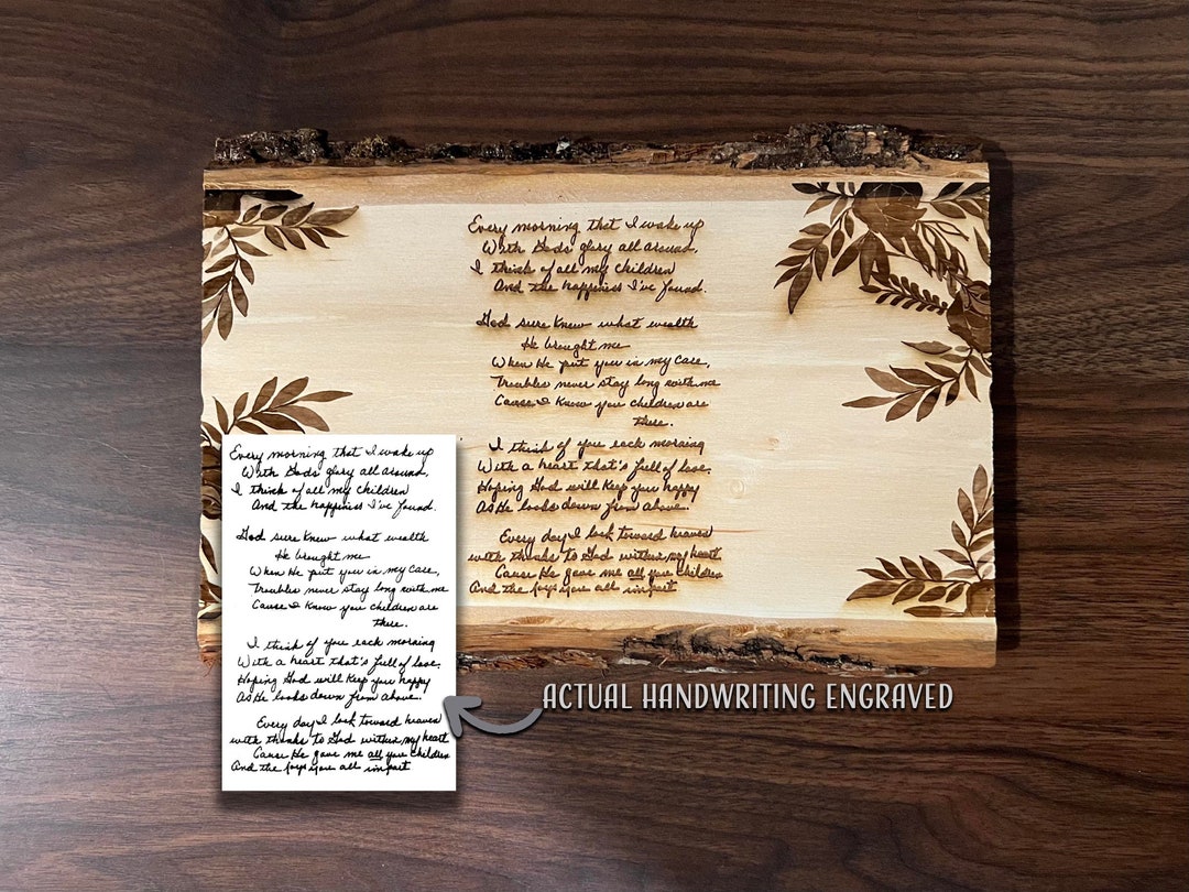 Handwriting on Wood, Memorial Gift, Handwriting Gifts, Photo on Wood ...