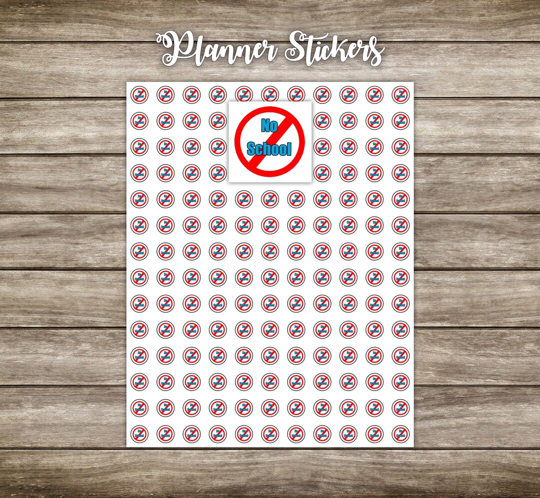 154 No School, No School Stickers, Planner Stickers, School Stickers ...