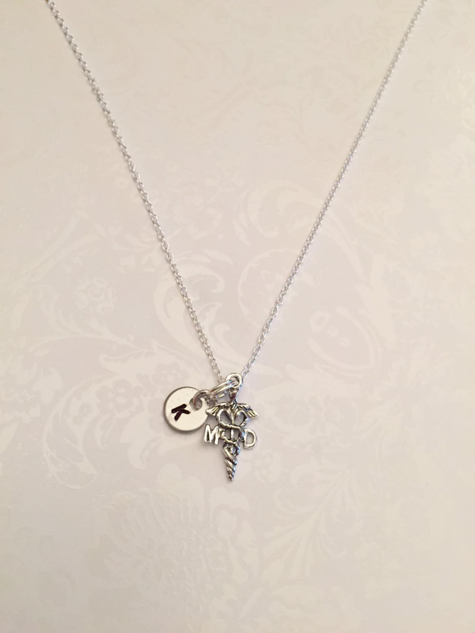 MD Doctor Necklace With Initial Gift for Doctors Doctor - Etsy