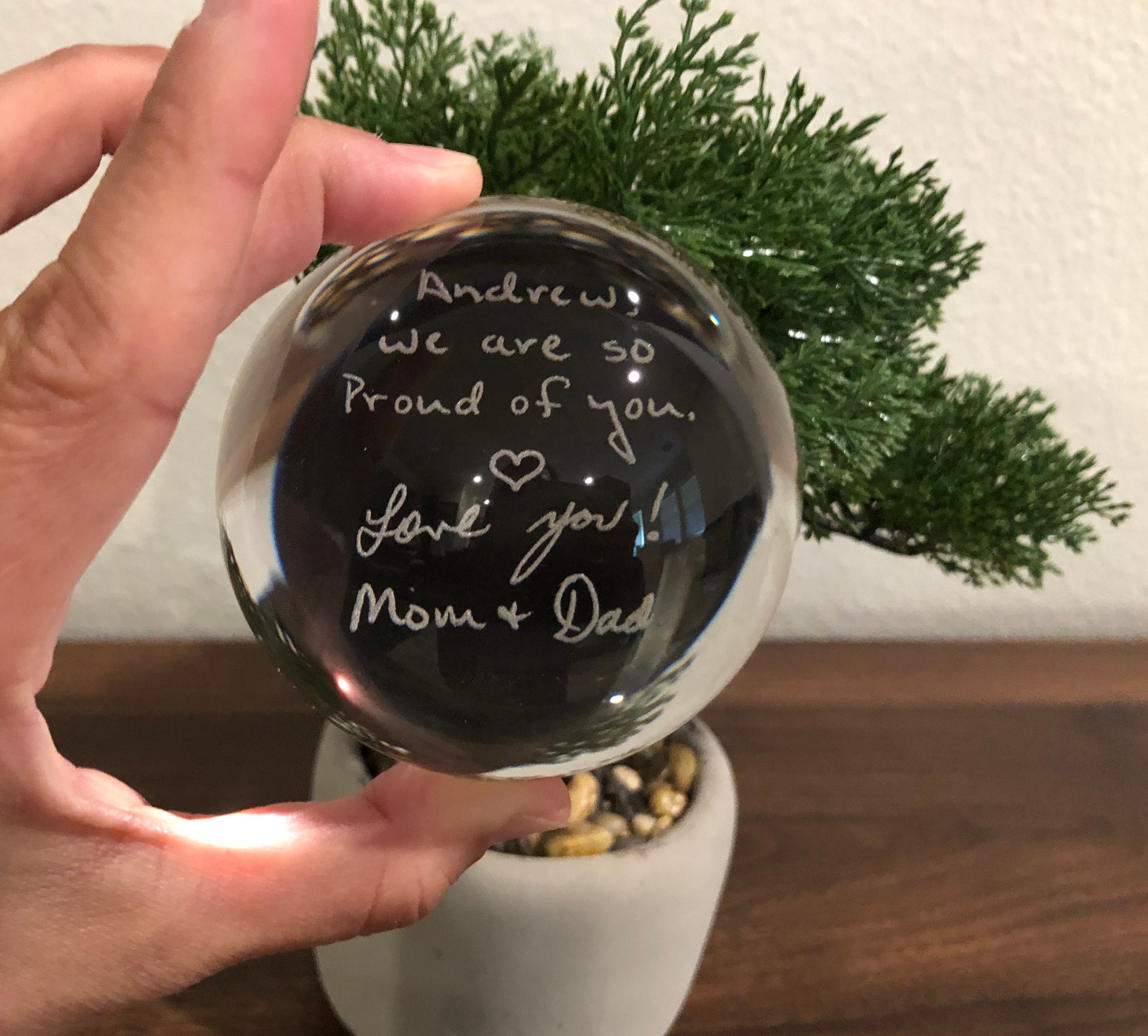 Glass Dome, Handwriting Gifts, Glass Paperweight, Office Gifts ...