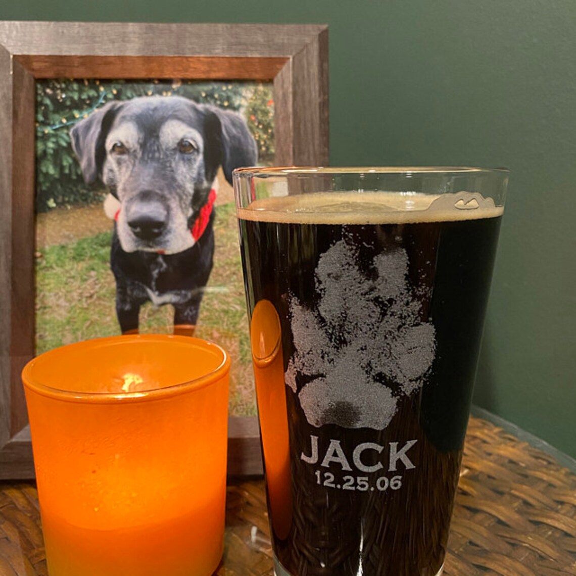 Actual Paw Print Paw Prints Glass Beer Glass Pint Glass - Etsy