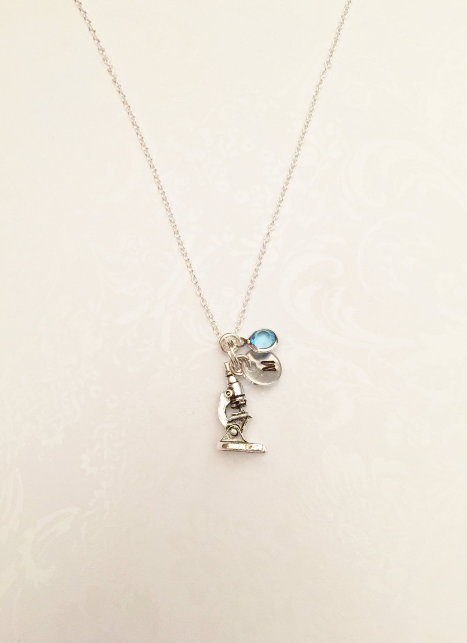 Microscope Necklace Microbiology Chemistry Pathology Etsy