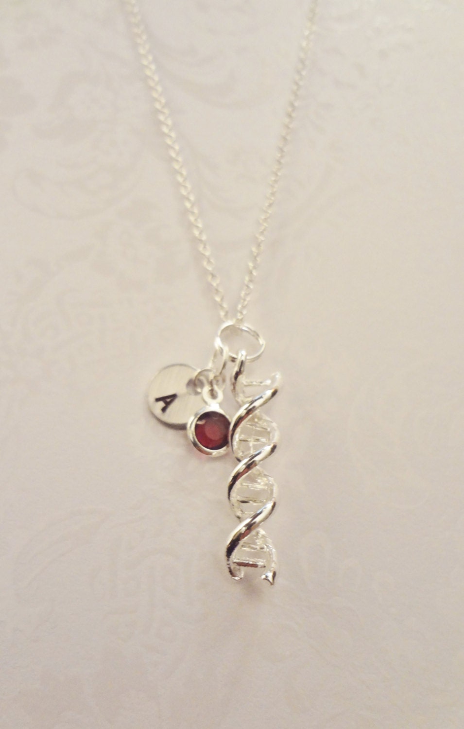 DNA Strand Necklace Double Helix Gift for Doctor Chemistry | Etsy