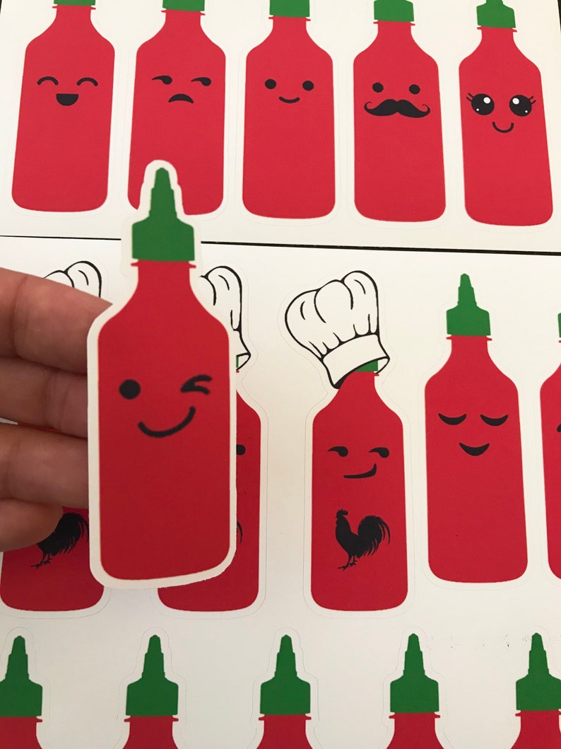 Sriracha Sriracha Saucestickers Hot Sauce Funny Stickers - Etsy